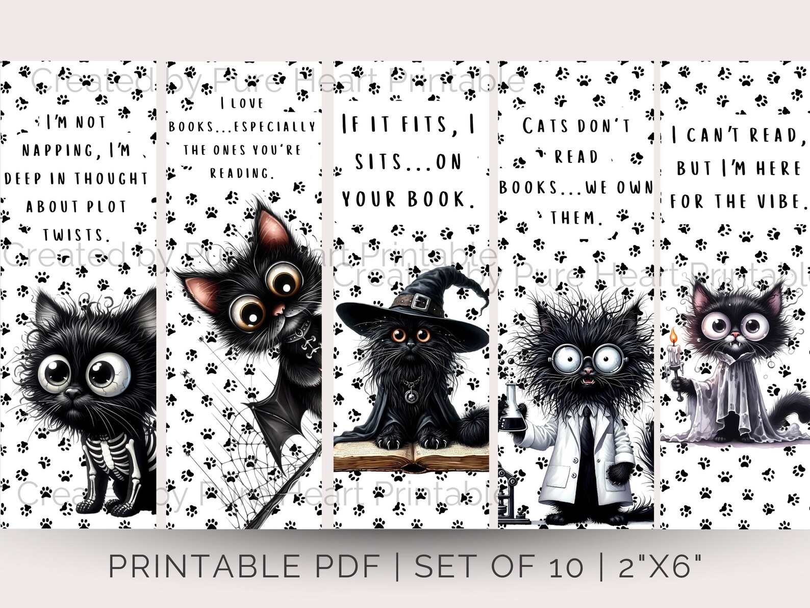 Printable Halloween Bookmarks, Funny Bookmarks, Cute Bookmarks for ...