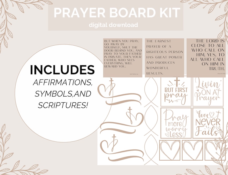 Printable Prayer Board Kit, Vision Board Prayer Kit for Christians ...