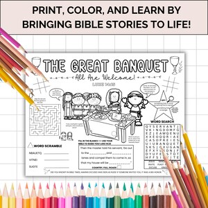 Parable of the Great Banquet Activity Placemat, the Parables of Jesus ...