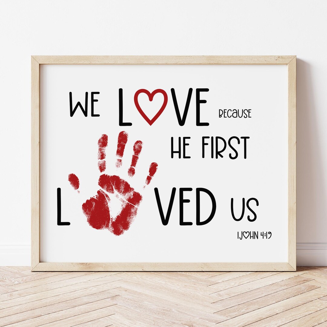 Christian Valentines Day Handprint Printable, Christian Homeschool Art ...