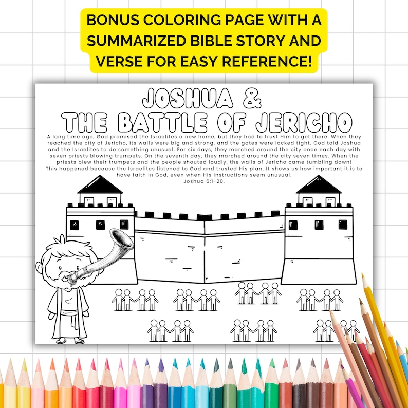 Joshua and the Battle of Jericho Activity Placemat, Bible Activity ...