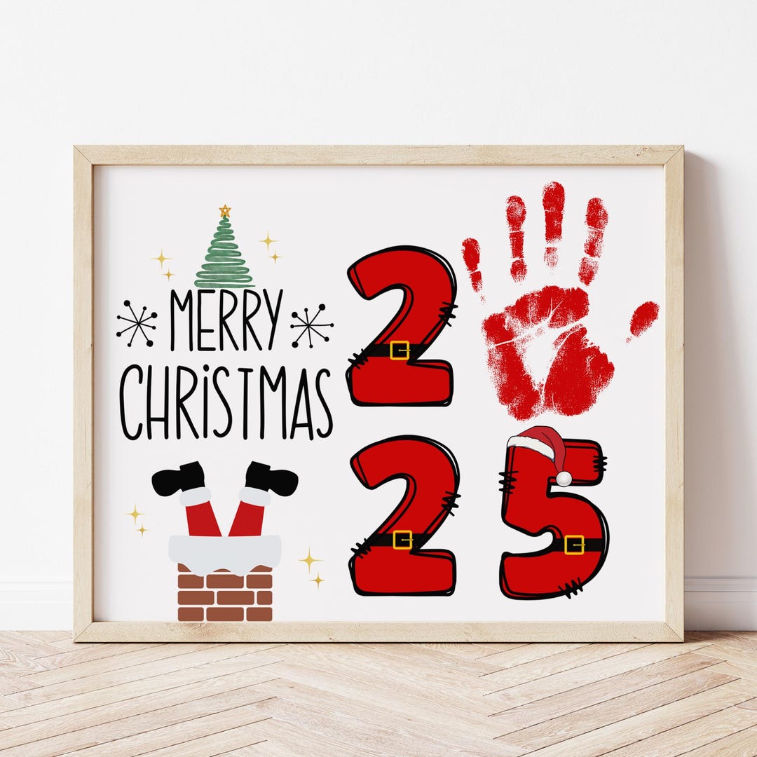 Santa Christmas Handprint Keepsake, Toddler & Kids Handprint Craft ...