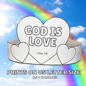 God is Love Bible Craft Printable, Faith Crown for Sunday School ...