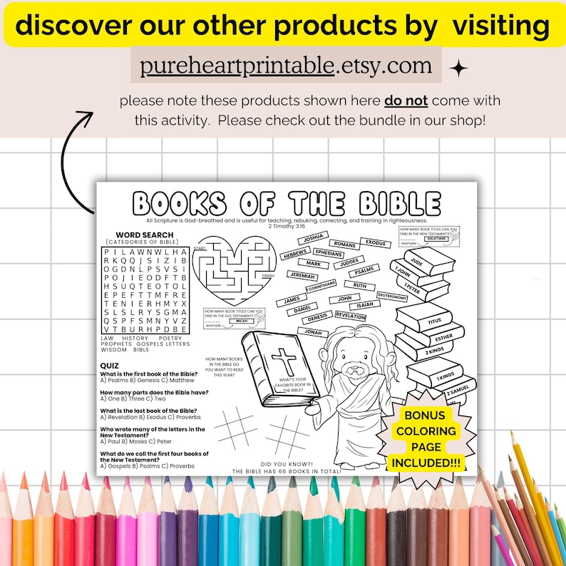 The Lord's Prayer Activity Placemat, Bible Coloring,bible Study Guide ...