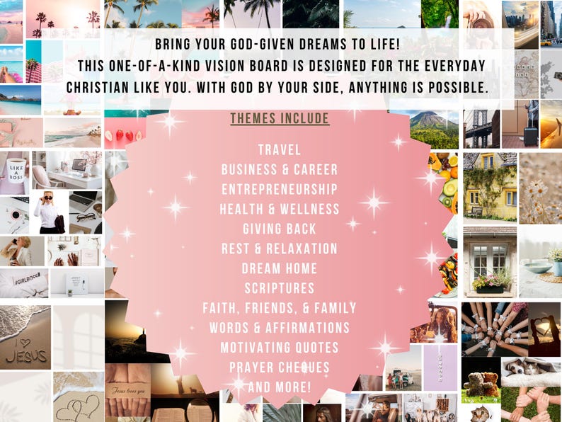 Christian Vision Board Kit - 600+ Beautiful Images, Scripture, Bible ...