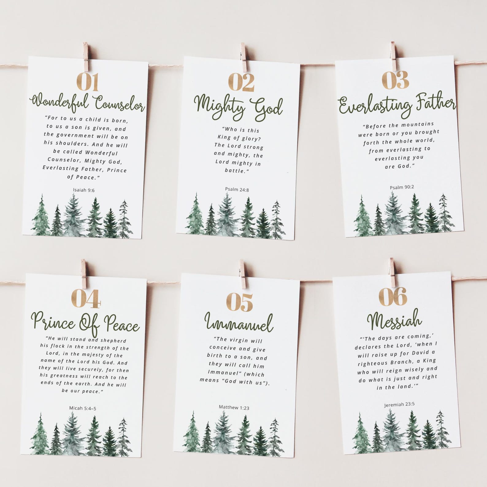 Names of Jesus Christ Advent Cards, Christian Advent Calendar ...