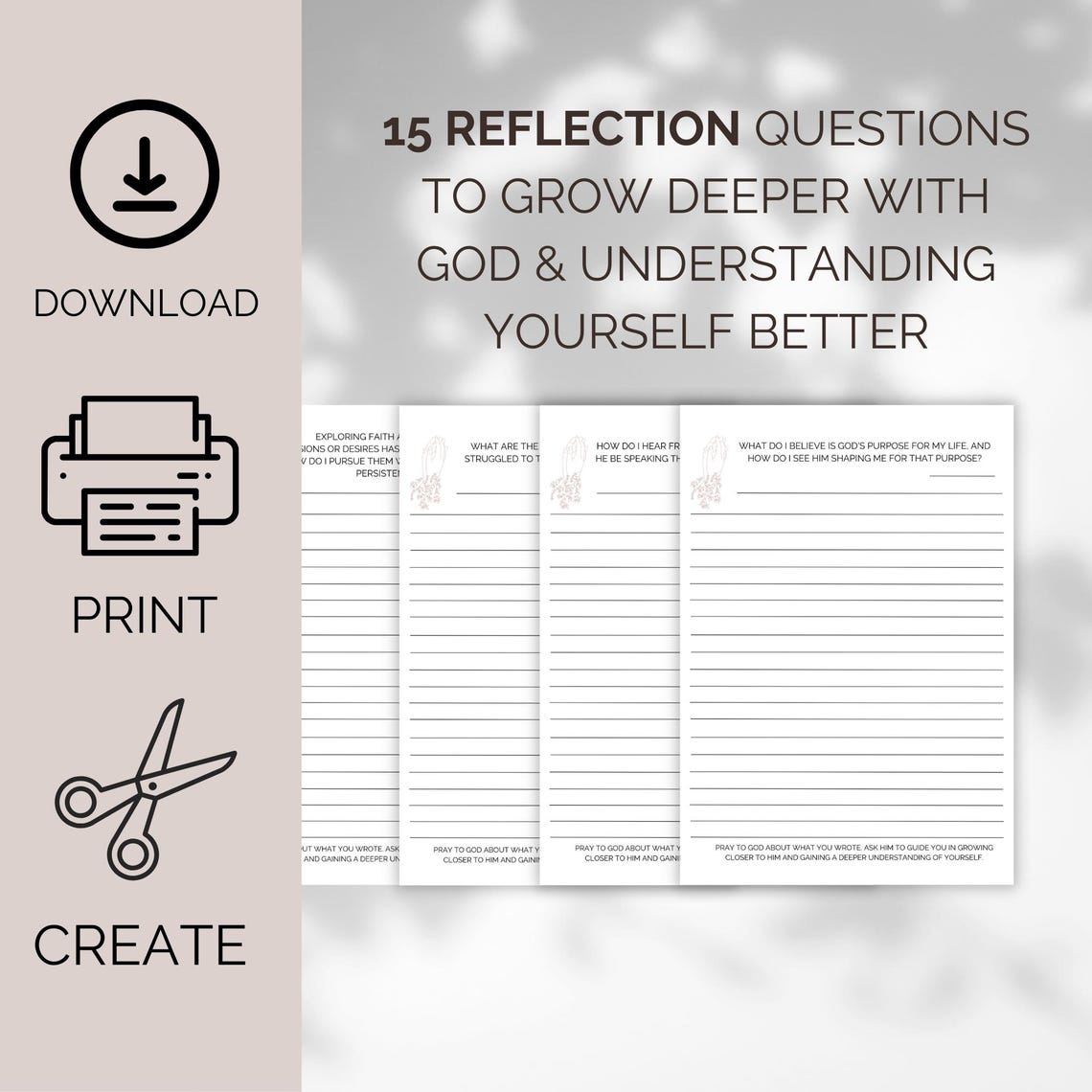 Printable Prayer Journal, Reflection Journal, Gratitude Journal ...