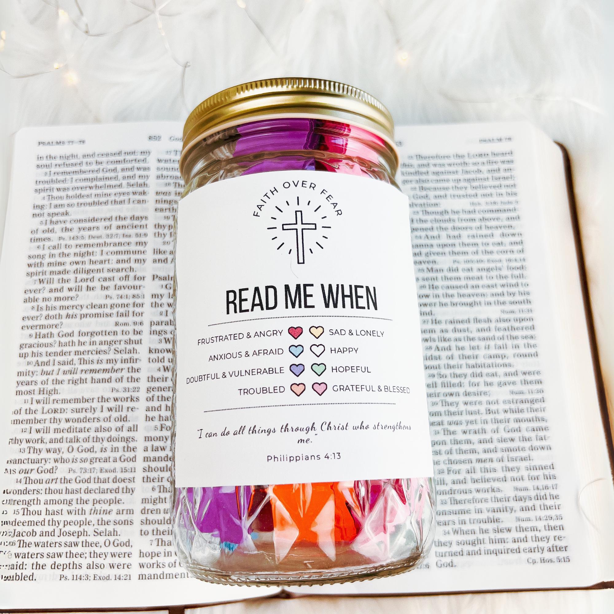 KJV Bible Verse Jar, DIY Scripture Jar Kit, NIV Bible Verses Jar for ...