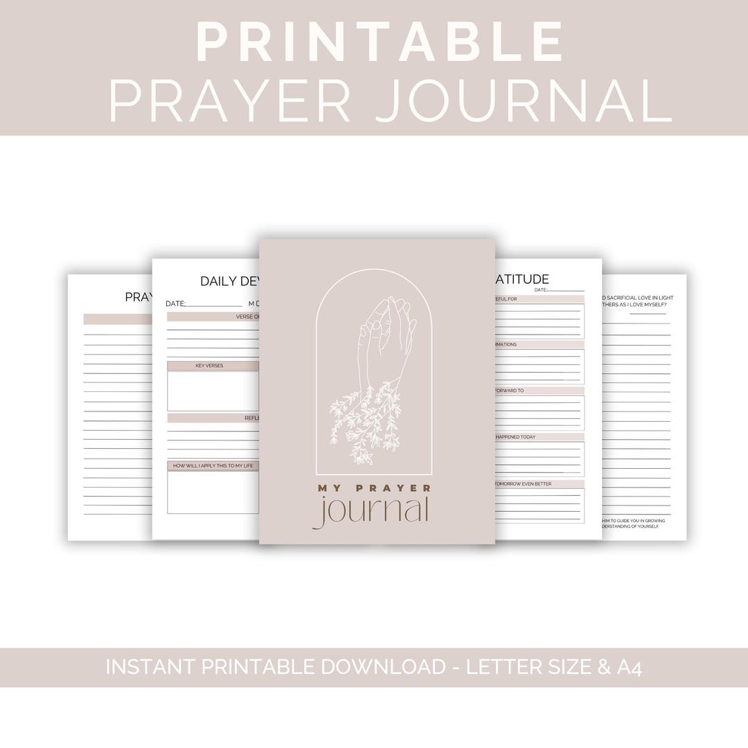 Printable Prayer Journal, Reflection Journal, Gratitude Journal ...