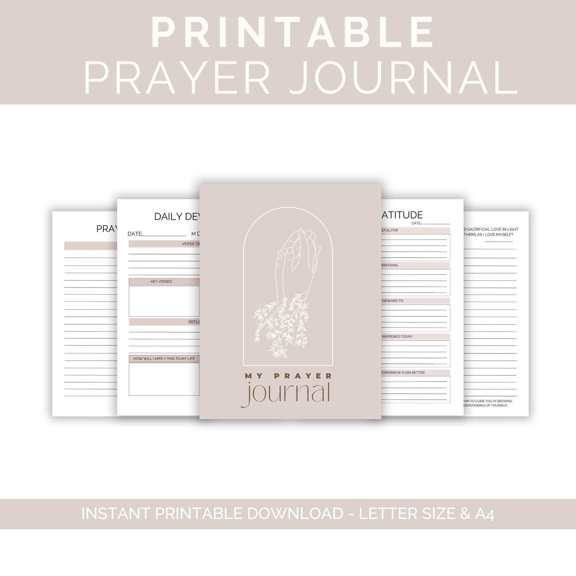 Printable Prayer Journal, Reflection Journal, Gratitude Journal ...