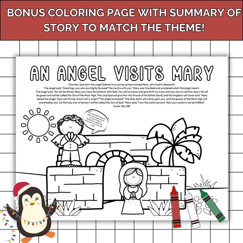 An Angel Visits Mary Activity Sheet, Children's Church Activity, Bible ...