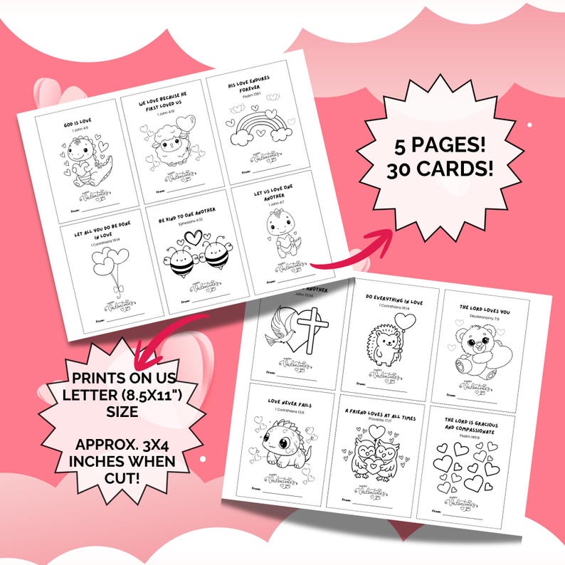 30 Bible Verse Valentine Cards, Printable Christian Bible Verse ...