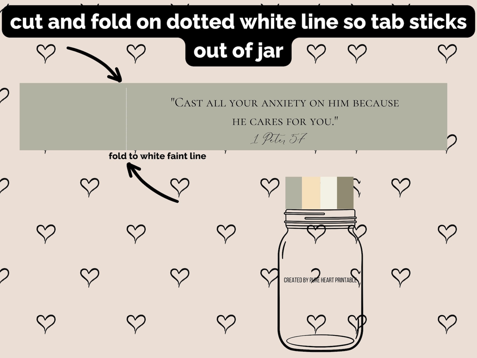 Printable Scripture Jar Kit, Daily Encouragement Cards, Prayer Jar ...