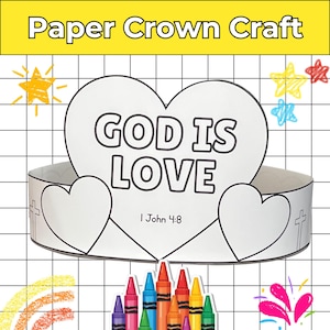 God is Love Bible Craft Printable, Faith Crown for Sunday School ...