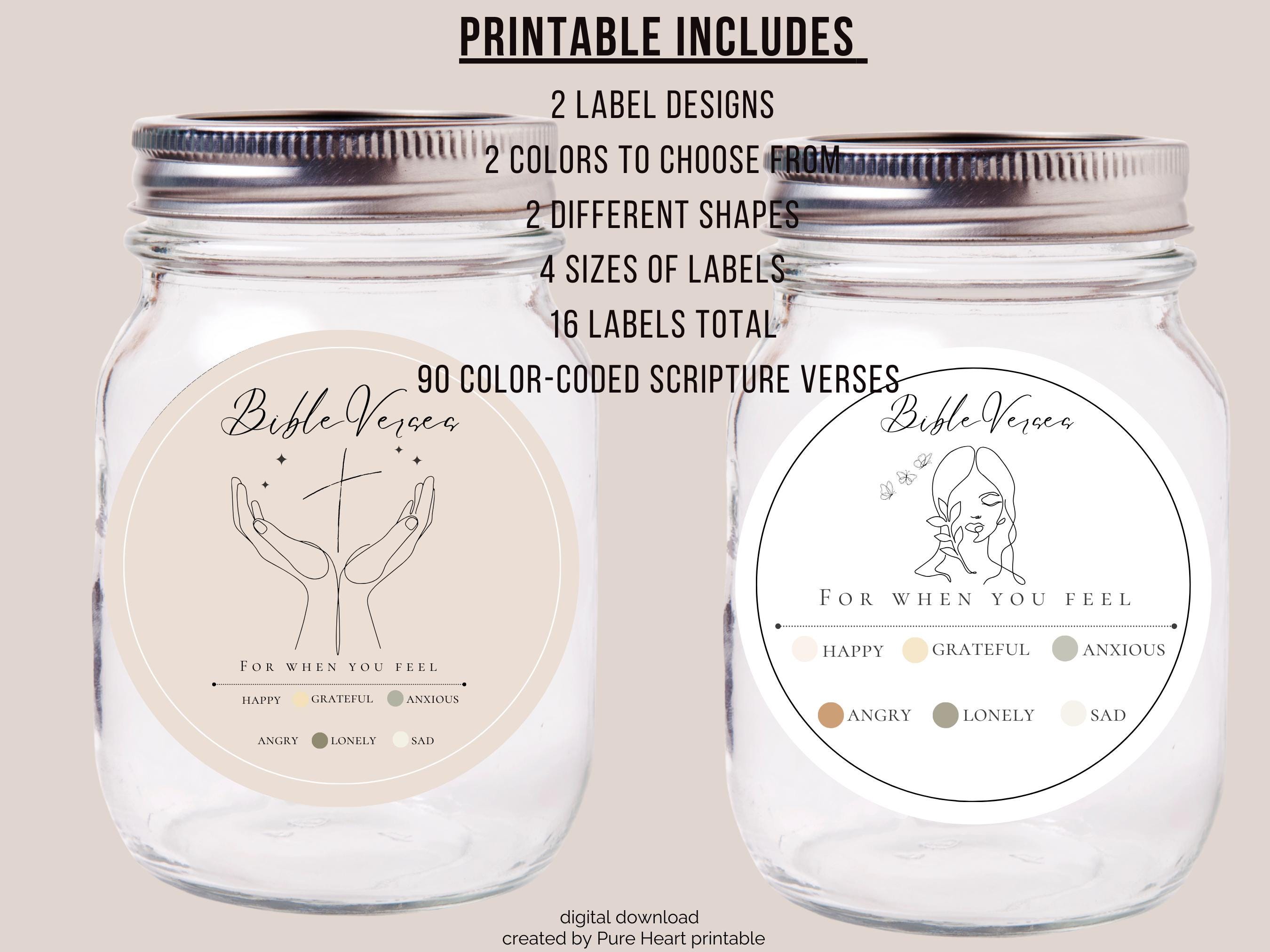 Printable Scripture Jar Kit, Daily Encouragement Cards, Prayer Jar ...