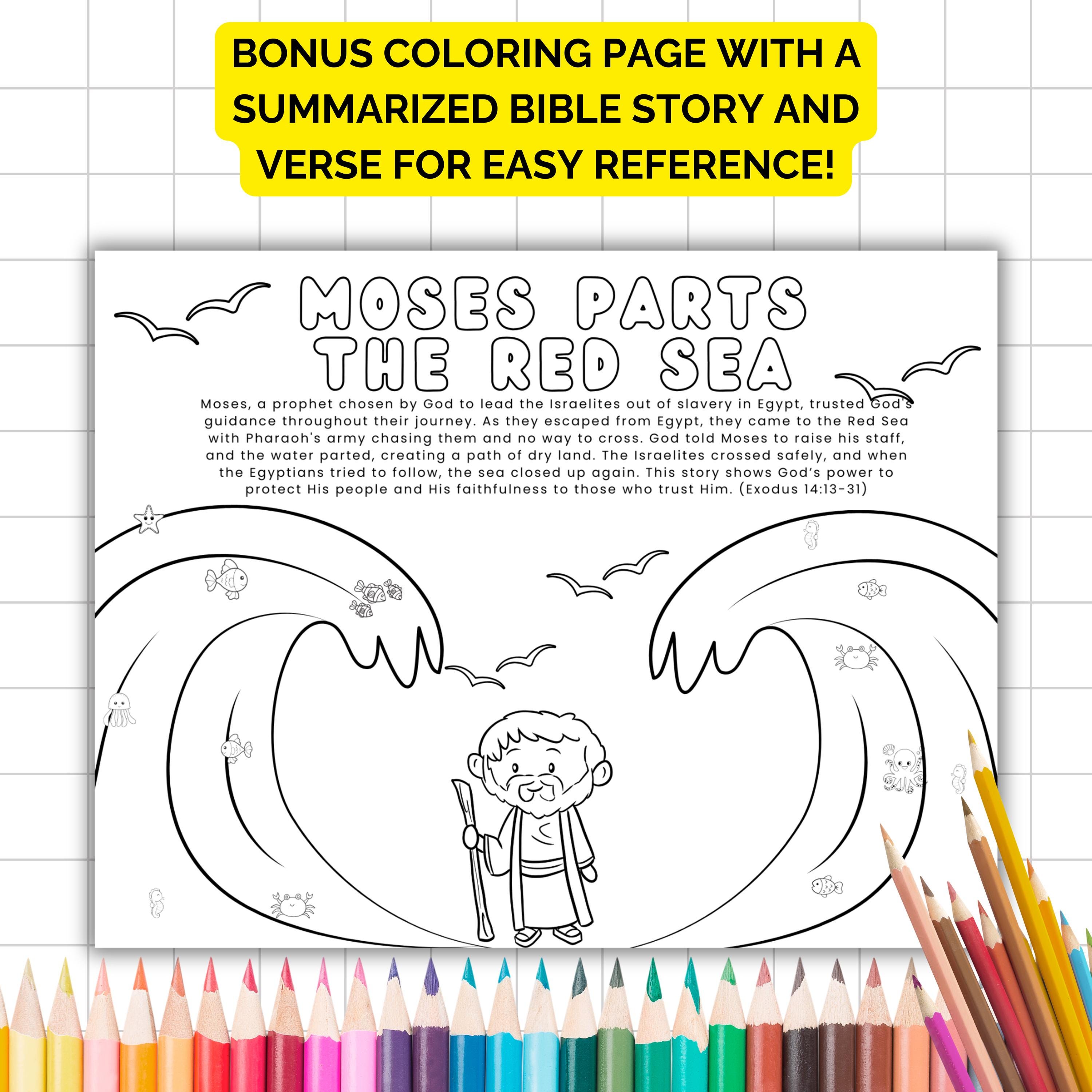 Moses and the Red Sea Placemat, Crossing the Red Sea Activity, Old ...