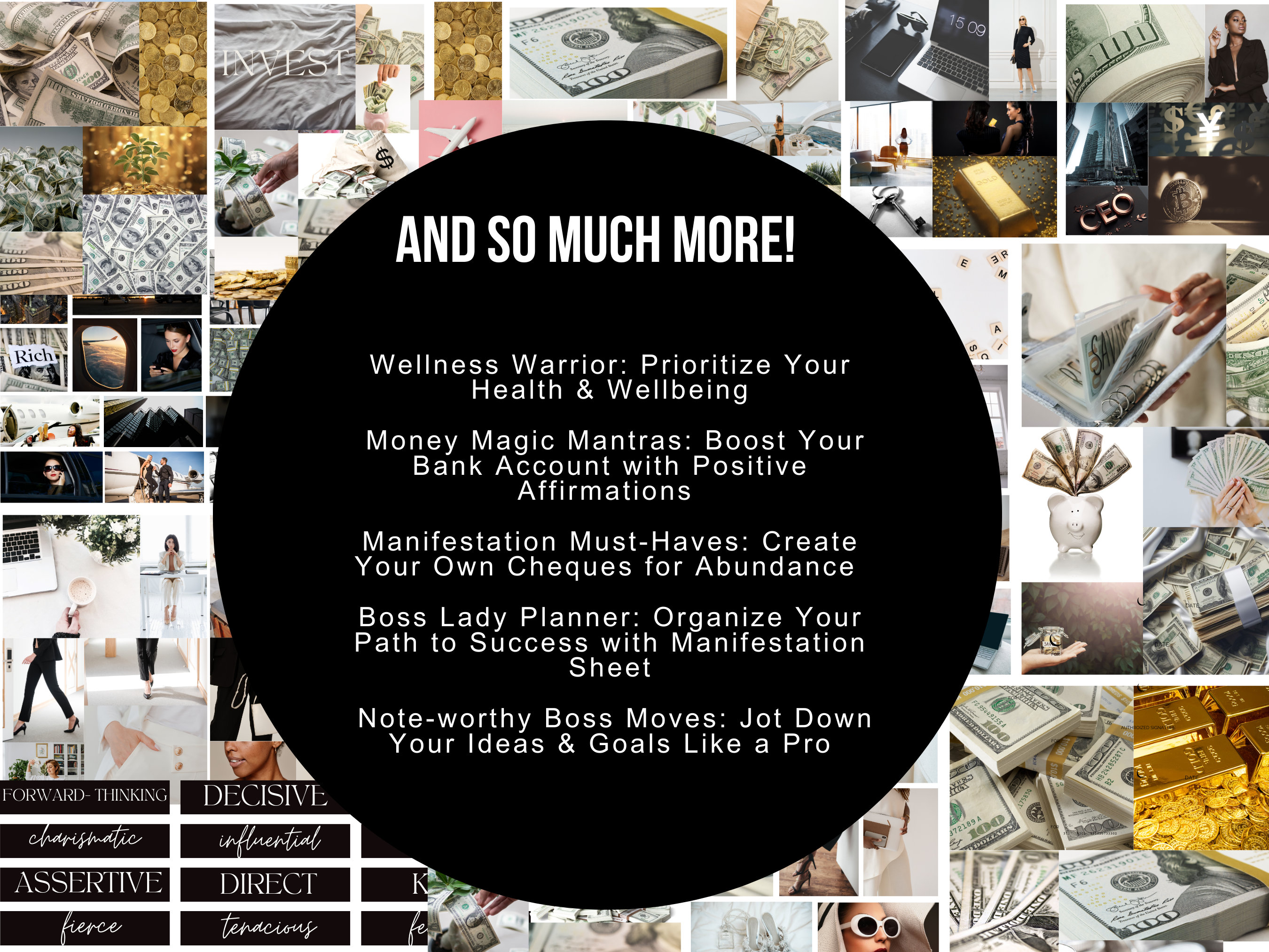 Printable Vision Board Kit to Manifest Money, Good Business, & Wealth ...