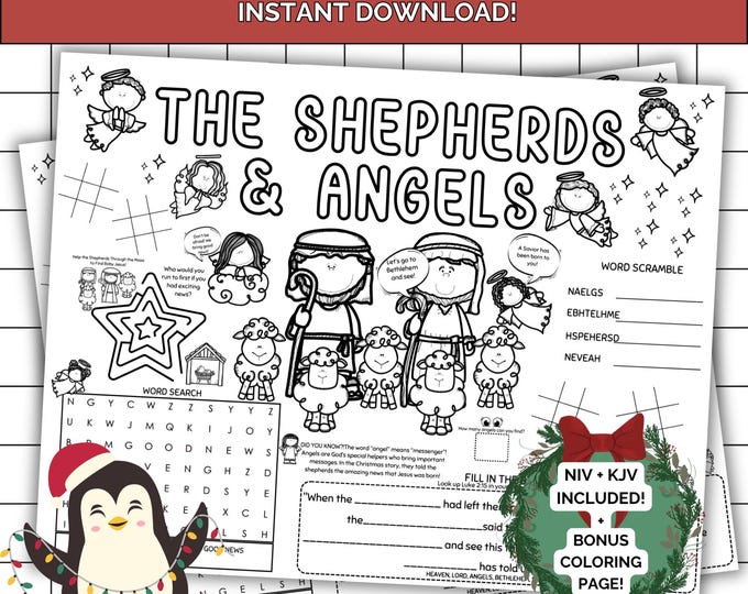 The Nativity Activity Placemat, Christmas Story Bible Story Kids ...