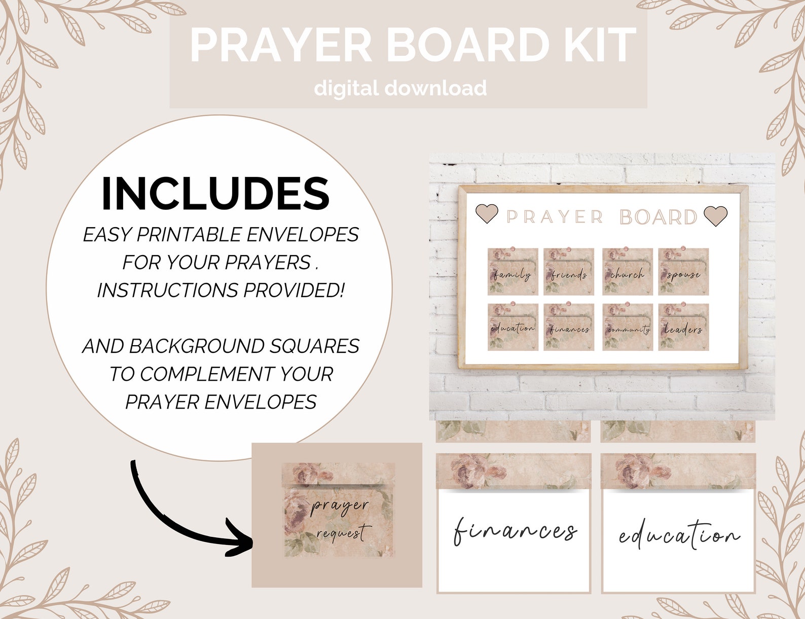 Printable Prayer Board Kit, Vision Board Prayer Kit for Christians ...