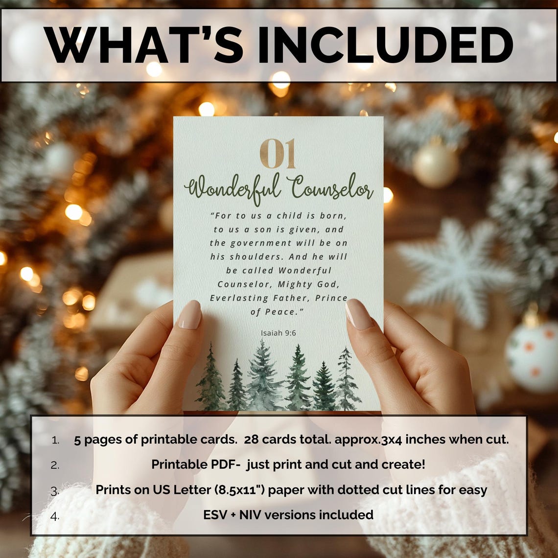 Names of Jesus Christ Advent Cards, Christian Advent Calendar ...