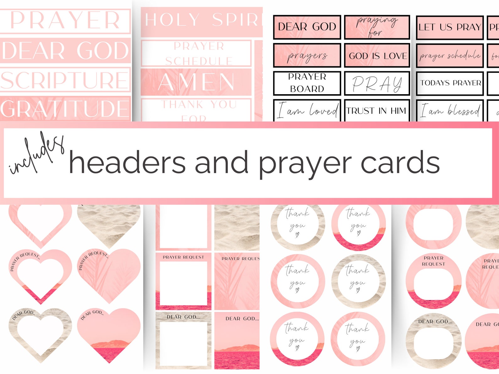 Printable Prayer Board Kit, Christian Vision Board, Wall Collage, Bible ...