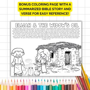Elijah and the Widow Activity Placemat, Bible Story Coloring Pages ...