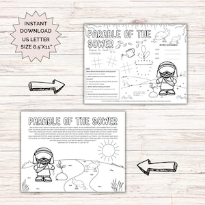 Parable of the Sower Activity Placemat, the Parables of Jesus Coloring ...