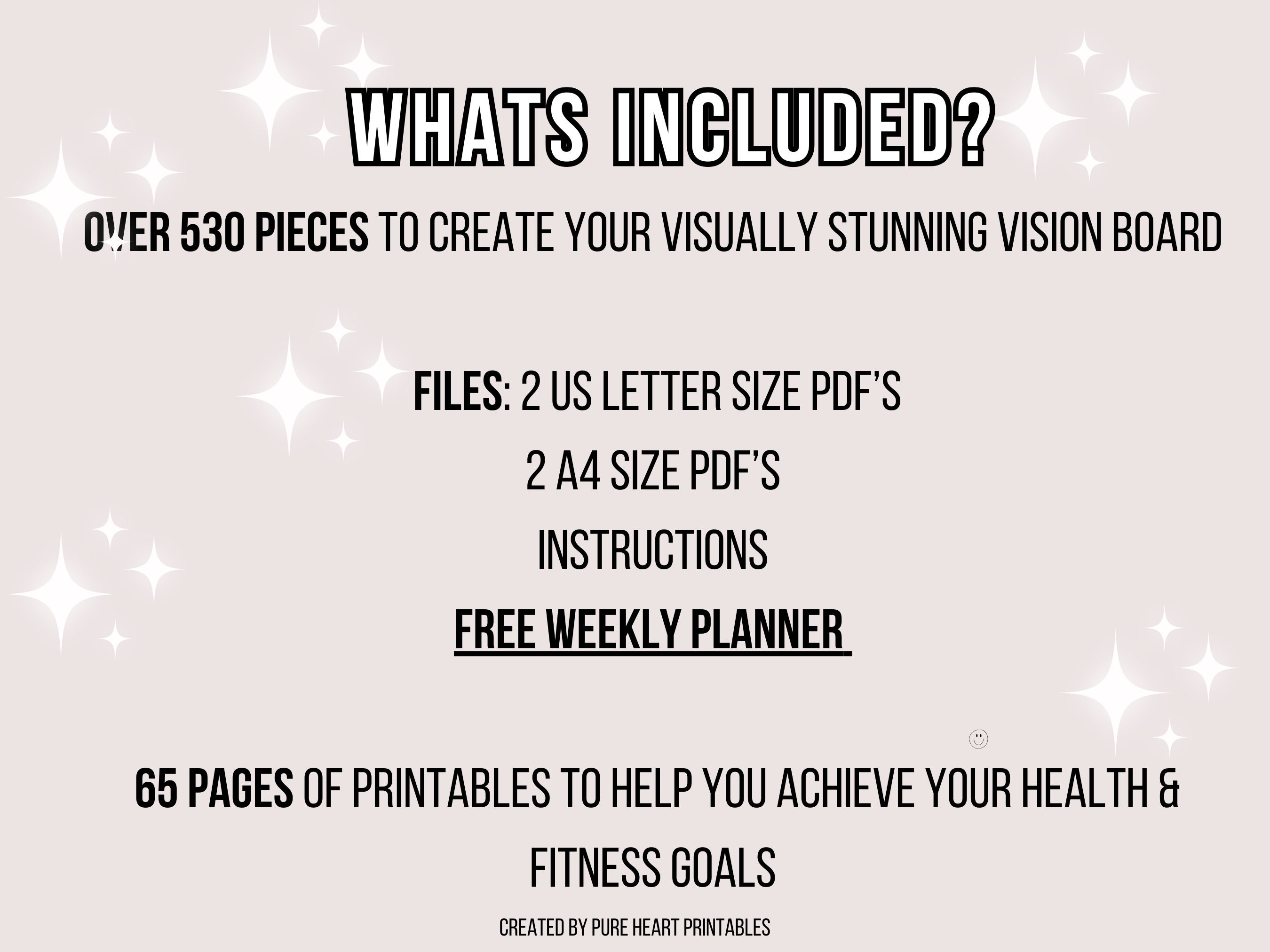 Printable Health & Fitness Vision Board, Mood Board for Women, Vision ...