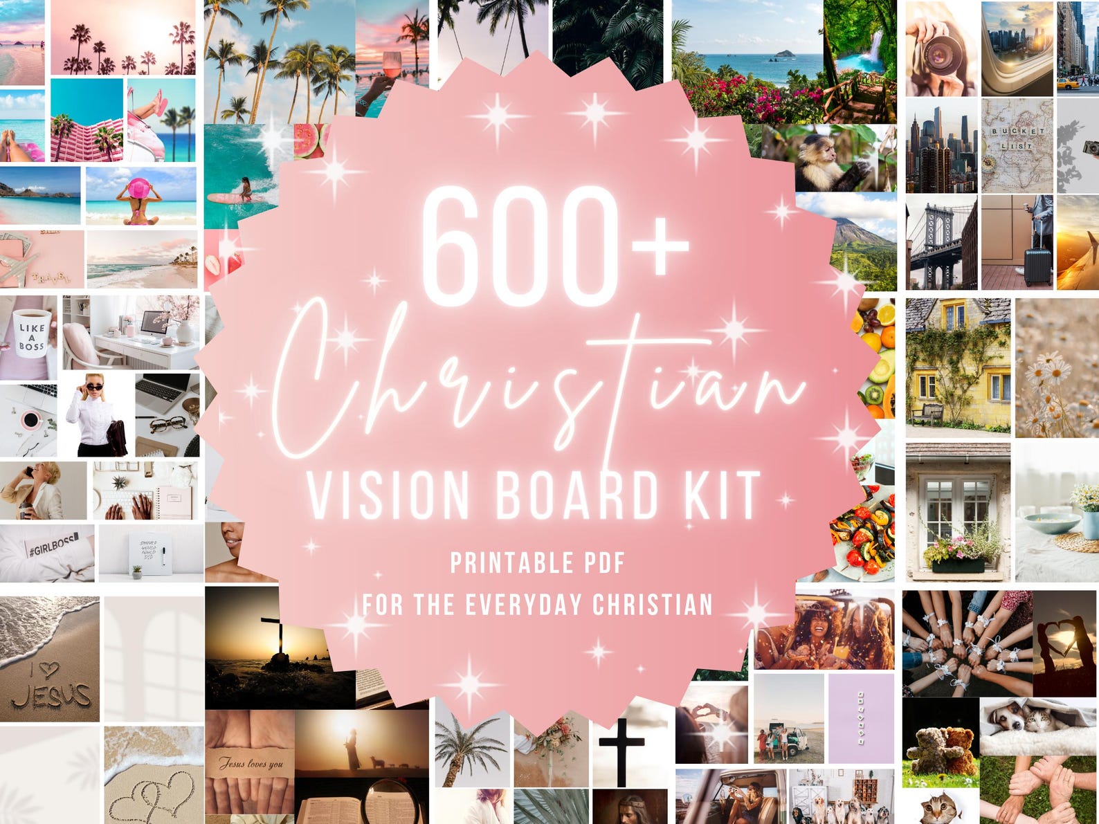 Christian Vision Board Kit - 600+ Beautiful Images, Scripture, Bible ...