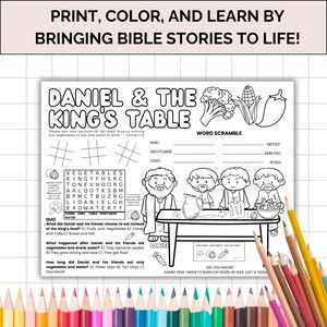 Daniel and the King's Table Activity Placemat, Old Testament Sunday ...