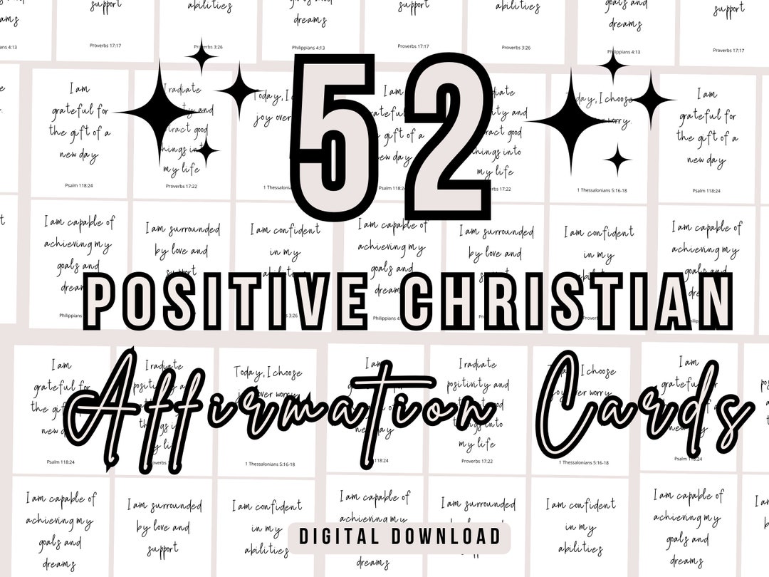 52 Printable Positive Christian Affirmations, Encouraging Affirmation ...