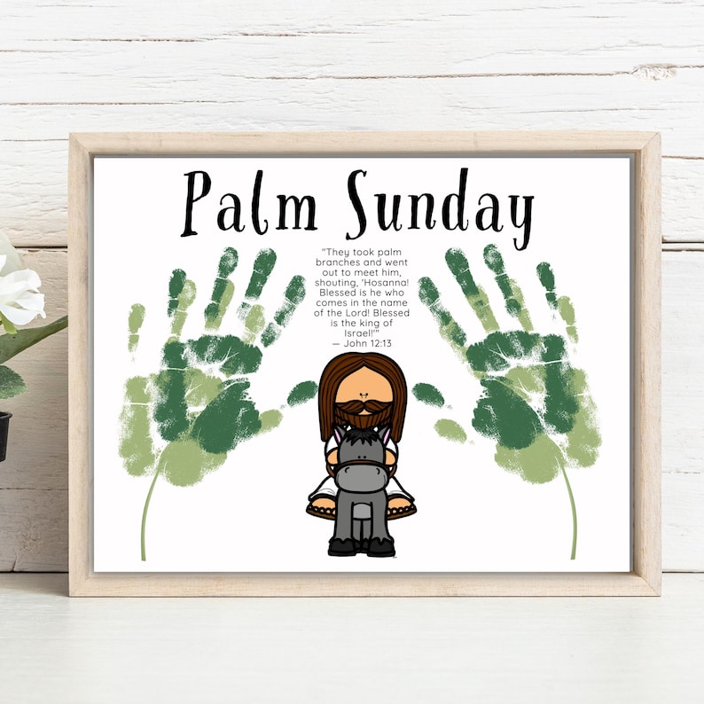 Palm Sunday Handprint Art Craft, Printable Palm Sunday Lent Craft ...