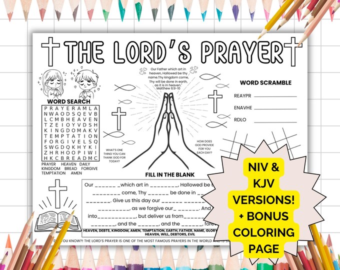 The Lord's Prayer, Bible Activity, Sunday School Activities, Bible ...