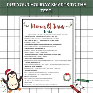 Names of Jesus Trivia Bible Game, Advent Game for Kids & Adults, Women ...
