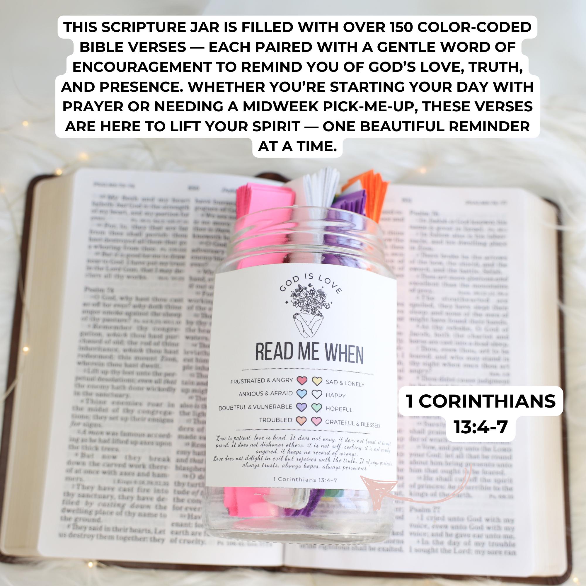 Printable Scripture Jar, Bible Verses Jar for Feelings and Emotions ...