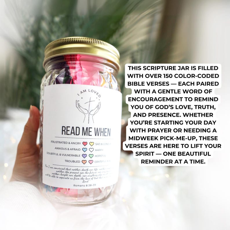 DIY Bible Verse Jar Printable, Scripture Jar for Mom, Bible Verses for ...