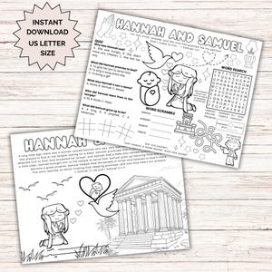 Hannah and Samuel Placemat Activity, Christian Coloring Page, Sunday ...