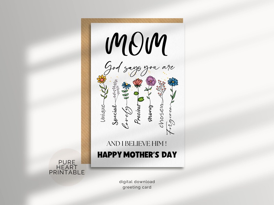 Christian Mother's Day Greeting Card, Printable Religious Greeting Card ...