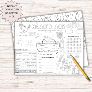 Noahs Ark Activity, Bible Coloring Games, Old Testament Study Guide for ...