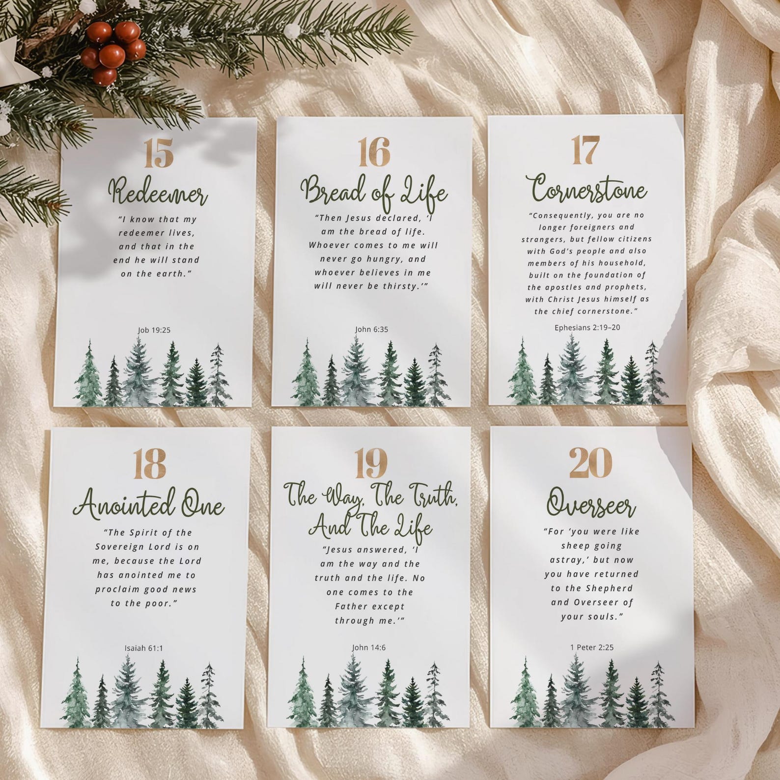 Names of Jesus Christ Advent Cards, Christian Advent Calendar ...