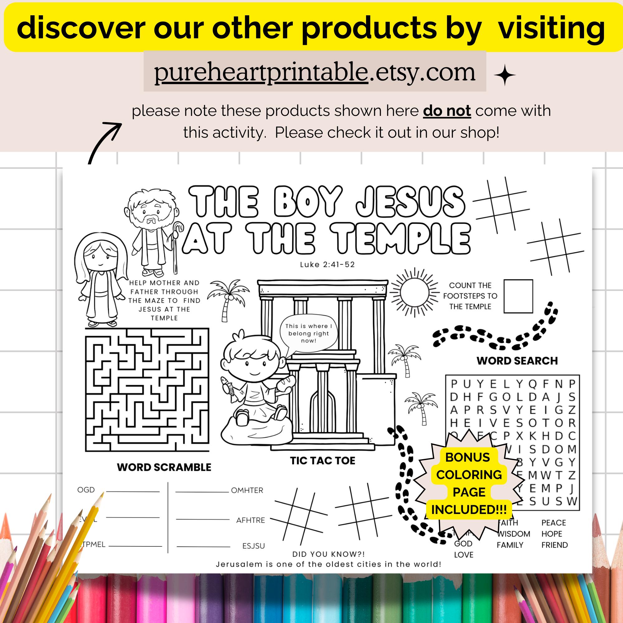Jesus Heals the 10 Lepers Activity Placemat, Life of Jesus Bible Story ...