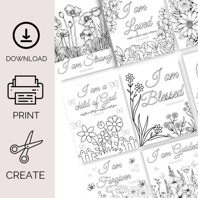 Christian Affirmation Scripture Coloring Book, Bible Coloring Book ...