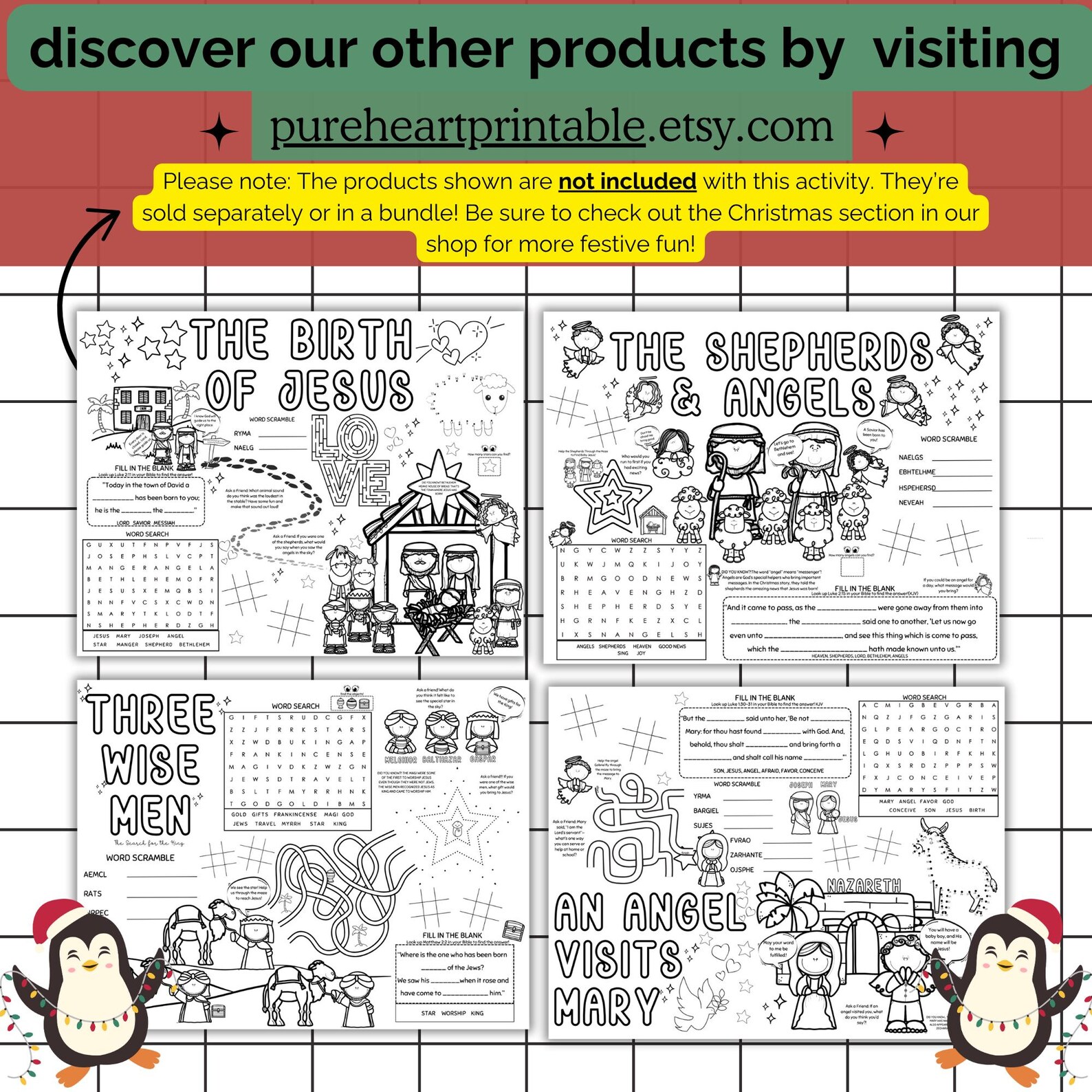 Mary Visits Elizabeth Activity Sheet, Bible Activity Placemat for ...