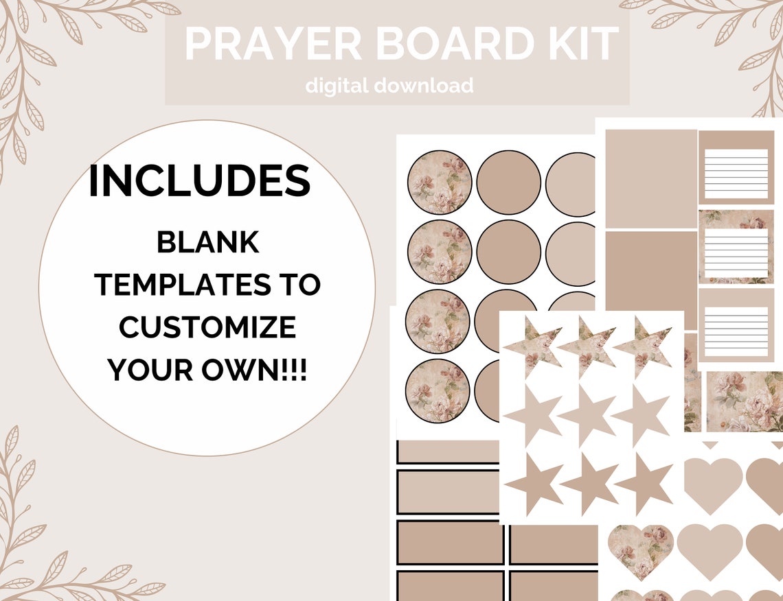 Printable Prayer Board Kit, Vision Board Prayer Kit for Christians ...
