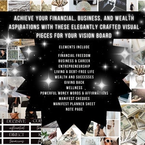 Printable Vision Board Kit to Manifest Money, Good Business, & Wealth ...