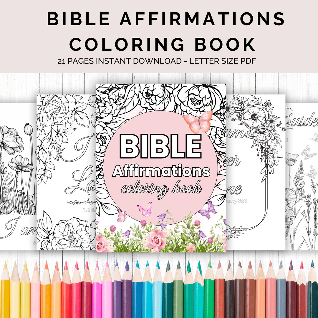 Christian Affirmation Scripture Coloring Book, Bible Coloring Book ...