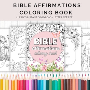 Christian Affirmation Scripture Coloring Book, Bible Coloring Book ...