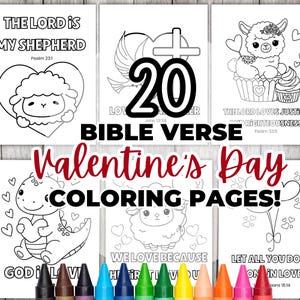 Valentines Bible Coloring Pages for Kids, Sunday School Activity ...