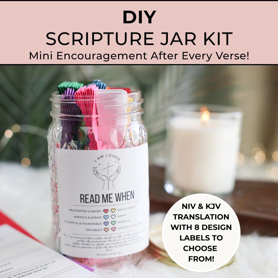 DIY Bible Verse Jar Printable, Scripture Jar for Mom, Bible Verses for ...
