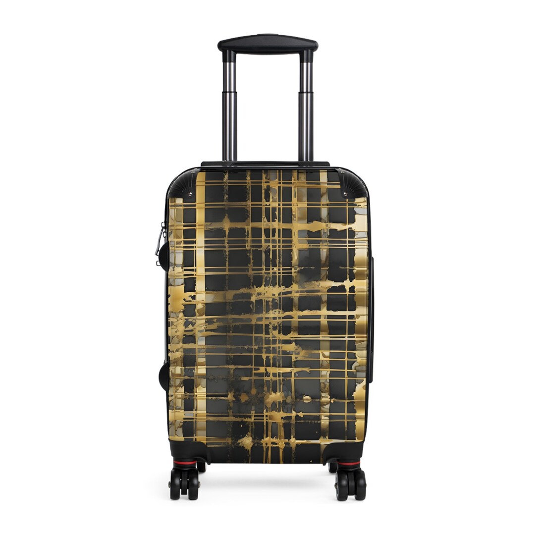 Black & Gold Suitcase - Etsy